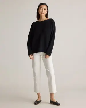 Quince Fisherman Boatneck Sweater - Black