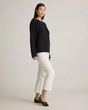 Quince Fisherman Boatneck Sweater - Black