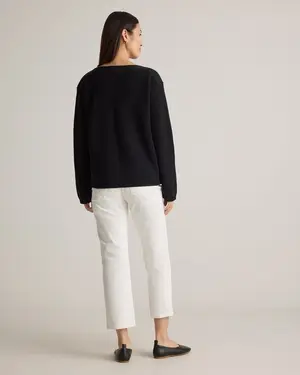 Quince Fisherman Boatneck Sweater - Black