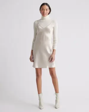 Quince Mini Slip Dress Champagne