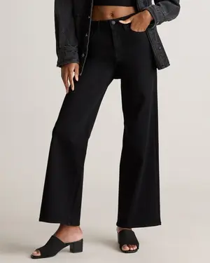 Quince Quince Bella Stretch Wide Leg Jeans Black