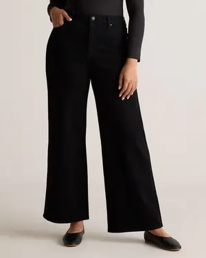Quince QUINCE Bella Stretch Wide Leg Jeans Black