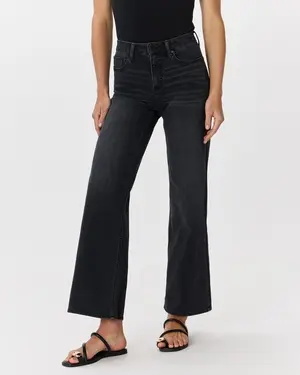 Quince Quince Bella Stretch Wide Leg Jeans Faded Black