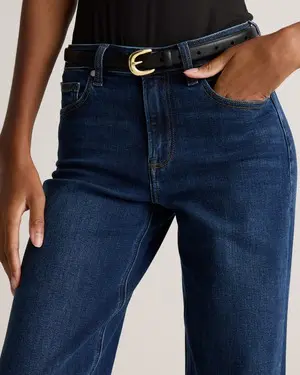 Quince Bella Stretch Wide Leg Jeans - Midnight Blue