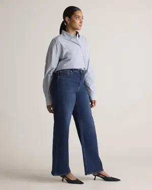 Quince Bella Stretch Wide Leg Jeans - Midnight Blue