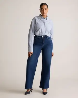 Quince Bella Stretch Wide Leg Jeans - Midnight Blue