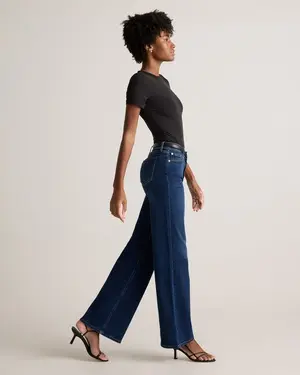 Quince Bella Stretch Wide Leg Jeans - Midnight Blue