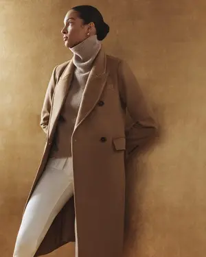 Quince Italian Wool Double-breasted Coat - Caramel