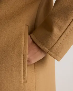 Quince Italian Wool Double-breasted Coat - Caramel
