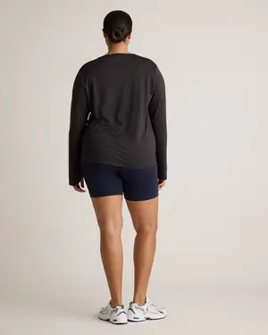 Quince Flowknit Breeze Long Sleeve Top - Black