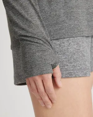 Quince Flowknit Breeze Long Sleeve Top - Charcoal