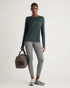 Quince Flowknit Breeze Long Sleeve Top - Heather Green