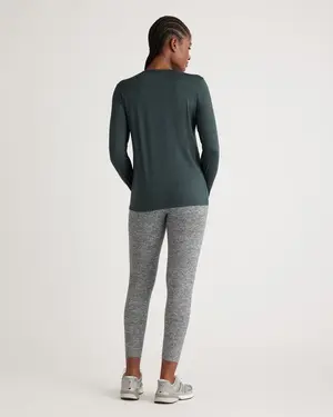 Quince Flowknit Breeze Long Sleeve Top - Heather Green