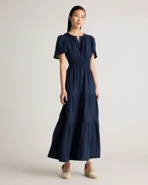Quince V Neck Day Dresses