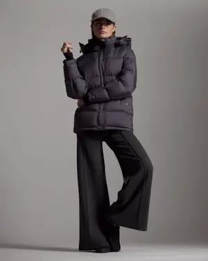 Quince Ultra-stretch Ponte Super Wide Leg Pants - Charcoal