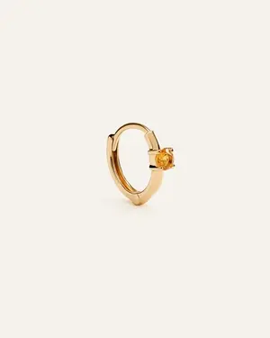 Quince 14k Gold Gemstone Mini Hoop Earring - Citrine