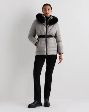 Quince Belted Puffer Coat - Morel Grey