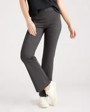 Quince Ultra-stretch Ponte Bootcut Pants - Charcoal