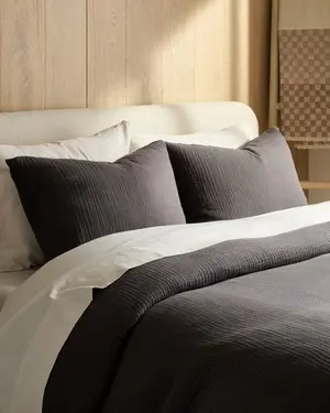 Quince Gauze Duvet Cover Set - Charcoal
