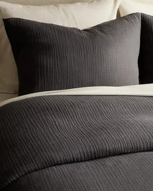 Quince Gauze Duvet Cover Set - Charcoal