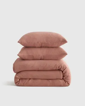 Quince Gauze Duvet Cover Set Clay