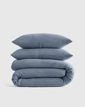 Quince Gauze Duvet Cover Set - Mineral