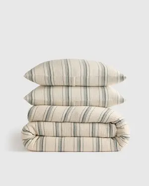Quince Gauze Duvet Cover Set - Ocean Stripe