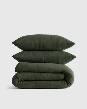 Quince Gauze Duvet Cover Set - Pine