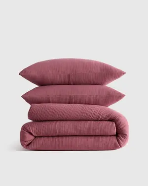 Quince Gauze Duvet Cover Set - Plum