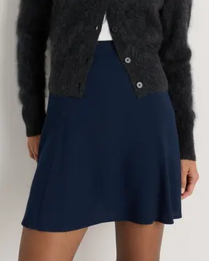 Quince Crepe A-line Mini Skirt - Deep Navy