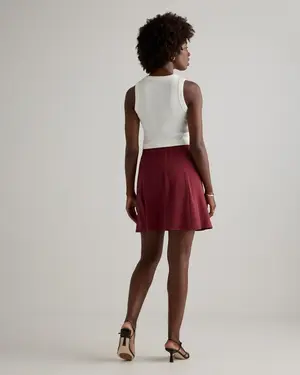 Quince Lightweight Crepe A-line Mini Skirt - Maroon