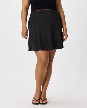 Quince Crepe A-line Mini Skirt - True Black