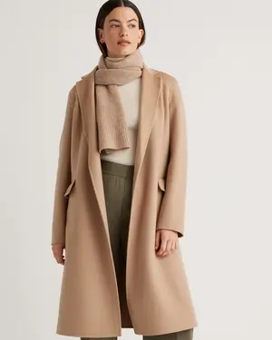 Quince 100% Mongolian Cashmere Double-faced Wrap Coat - Camel