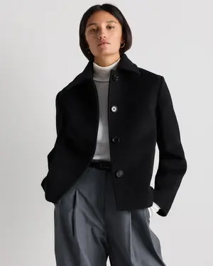 Quince Wool Cashmere Short Coat - Black