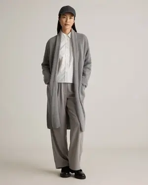 Quince Australian Merino Wool Duster Cardigan - Heather Grey