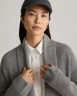 Quince Australian Merino Wool Duster Cardigan - Heather Grey