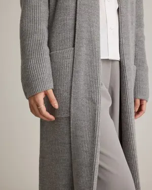 Quince Australian Merino Wool Duster Cardigan - Heather Grey