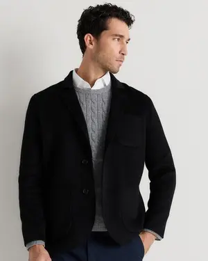 Quince 100% Mongolian Cashmere Double-faced Chore Blazer - Black
