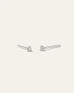 Quince 0.02 Carat Diamond Stud Earrings - White Gold