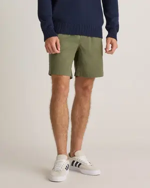Quince Organic Cotton Chino Drawstring Shorts - Trellis