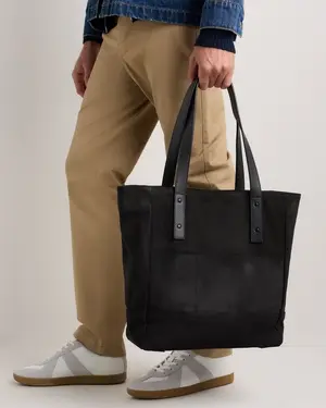 Quince Waxed Canvas Utility Tote - Black