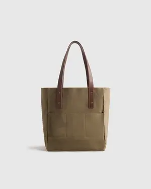 Quince Waxed Canvas Utility Tote - Moss