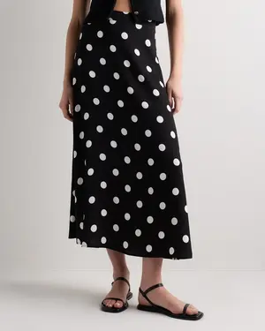 Quince Lightweight Crepe Slip Skirt - Large Dot