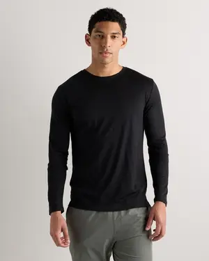 Quince 100% Merino Wool All-season Long Sleeve Base Layer T-shirt - Black