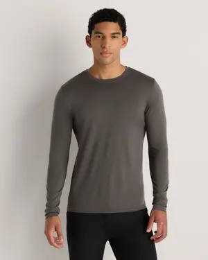Quince 100% Merino Wool All-season Long Sleeve Base Layer T-shirt - Charcoal