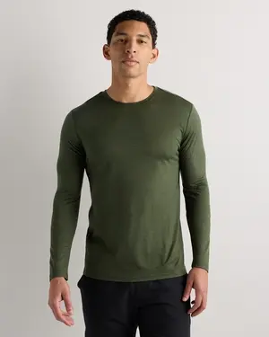 Quince 100% Merino Wool All-season Long Sleeve Base Layer T-shirt - Green
