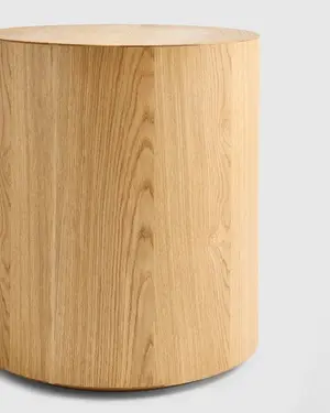 Quince Oak Drum End Table