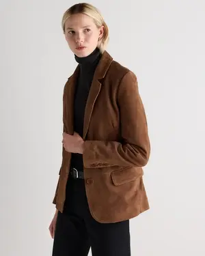 Quince 100% Suede Blazer - Java Brown