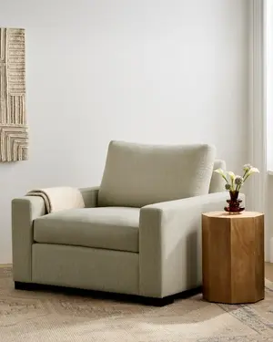 Quince Stillman Accent Chair In Performance Basketweave - Fog