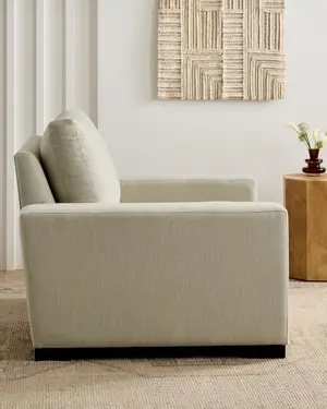 Quince Stillman Accent Chair In Performance Basketweave - Fog